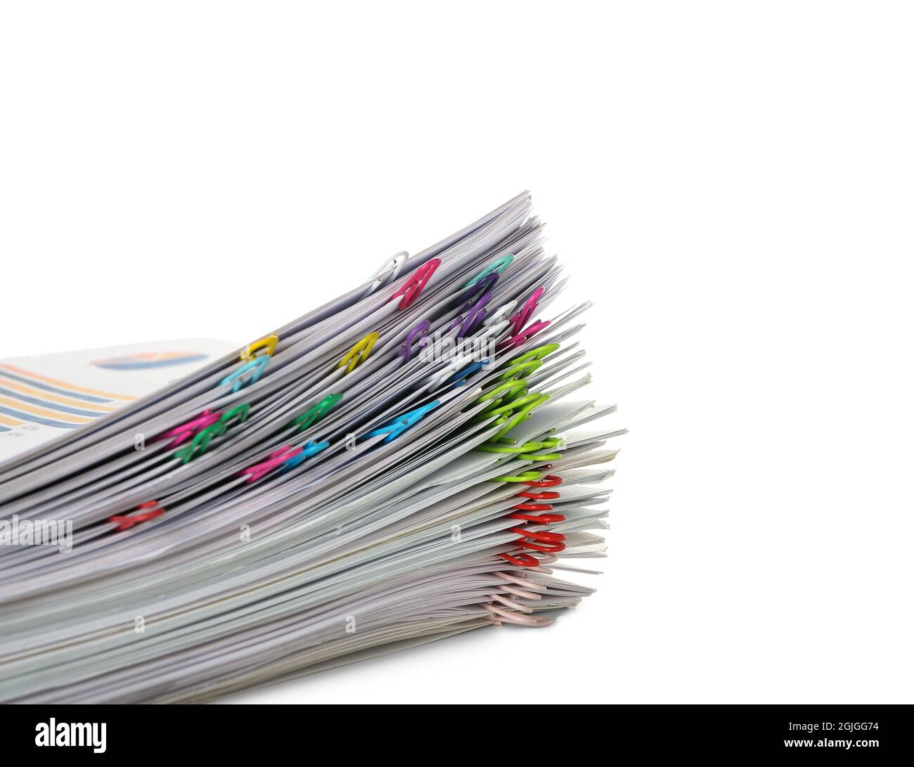 Stack of documents isolated on white background, closeup Stock Photo ...
