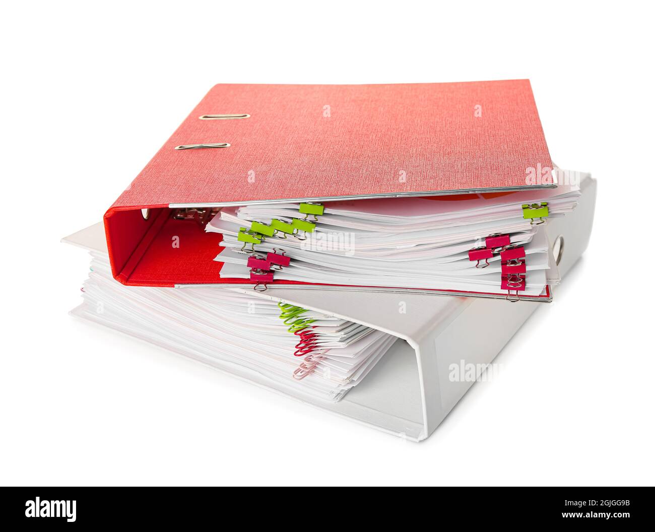 Folders with documents isolated on white background Stock Photo - Alamy