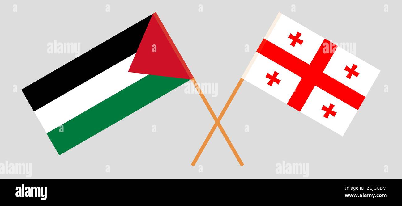 Crossed flags of Palestine and Georgia Stock Vector Image & Art - Alamy