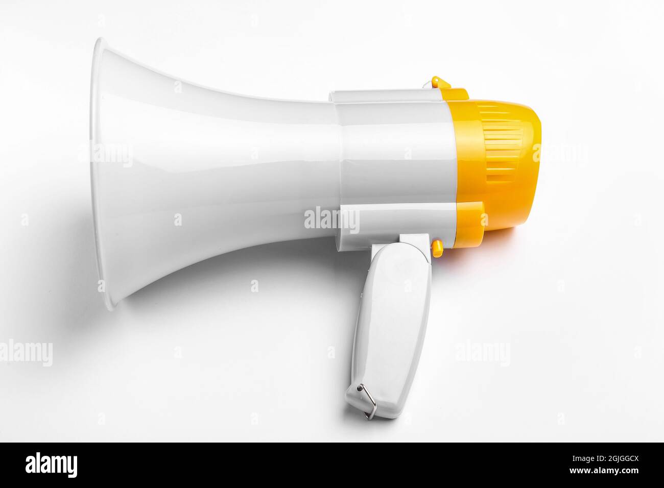 Modern megaphone on white background Stock Photo - Alamy