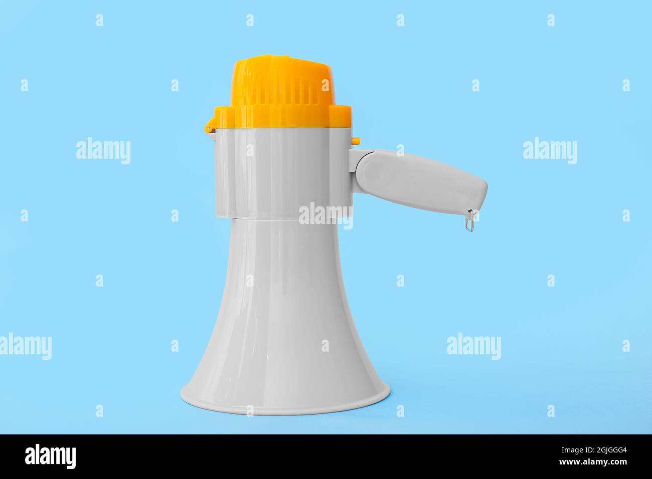 Modern megaphone on color background Stock Photo - Alamy