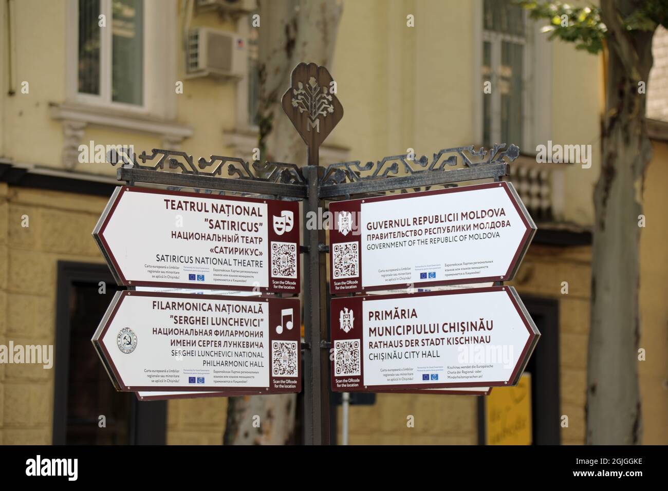Tourist information signs in the city centre of Chisinau Stock Photo ...