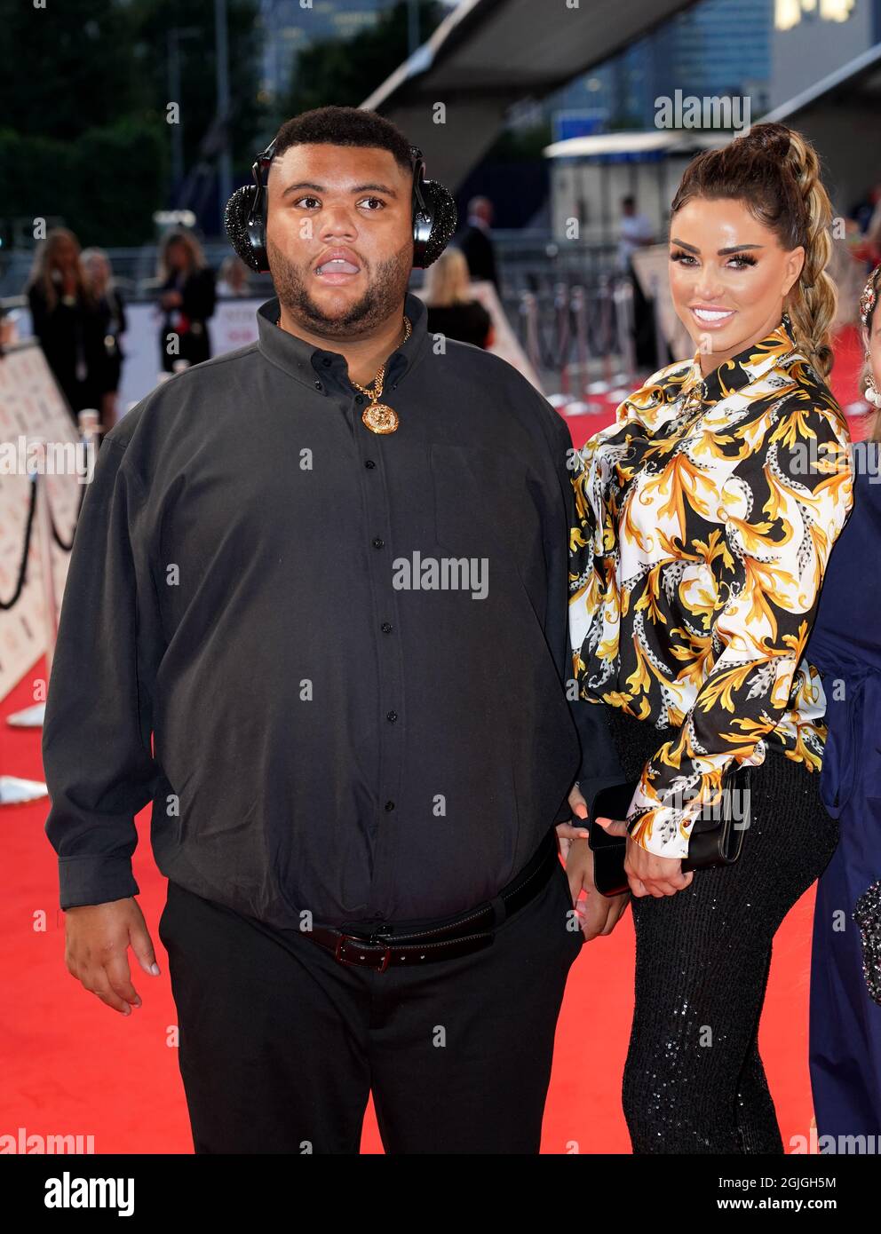 Harvey Price (left) and Katie Price attending the National Television ...