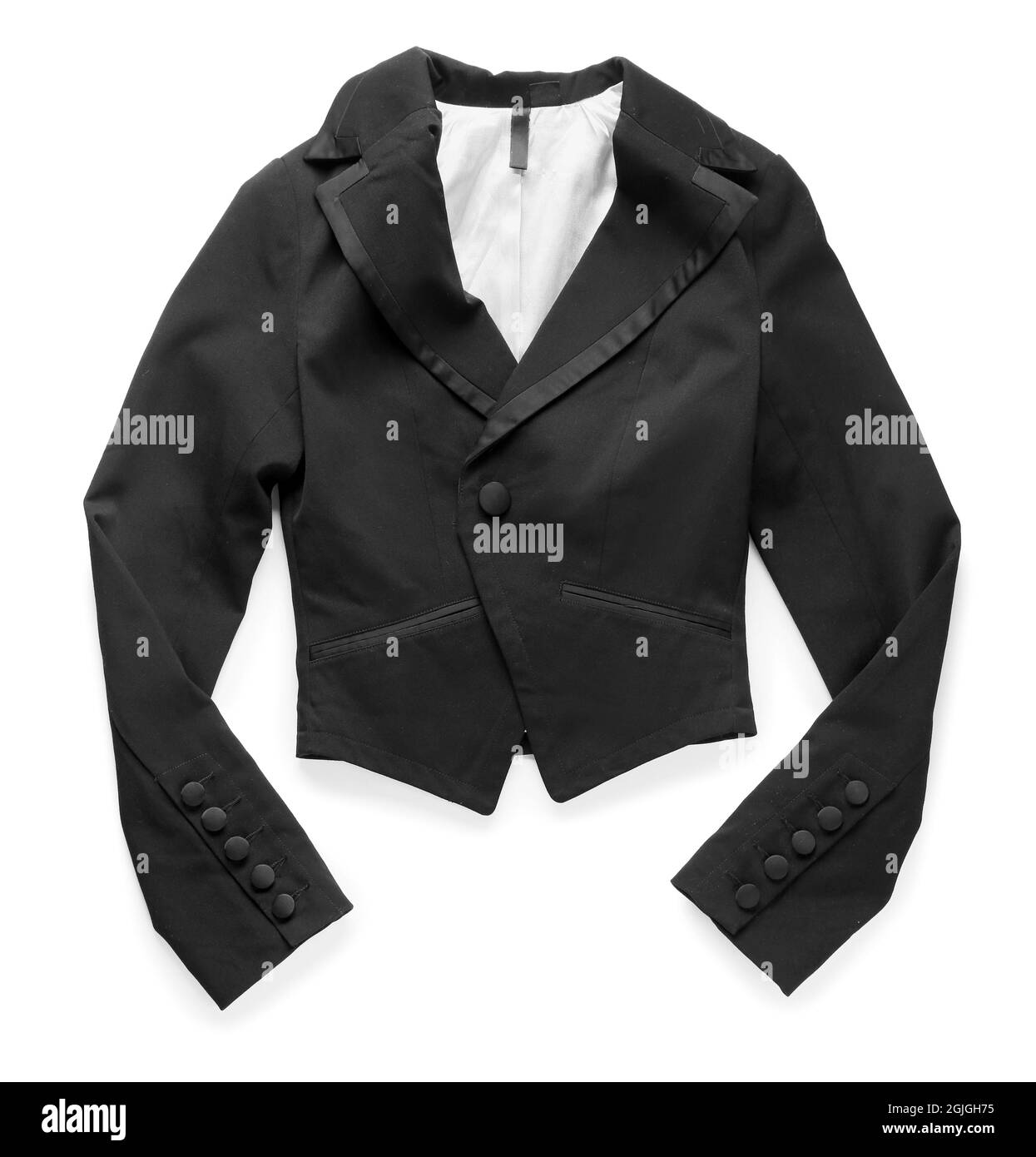 Stylish jacket on white background Stock Photo - Alamy