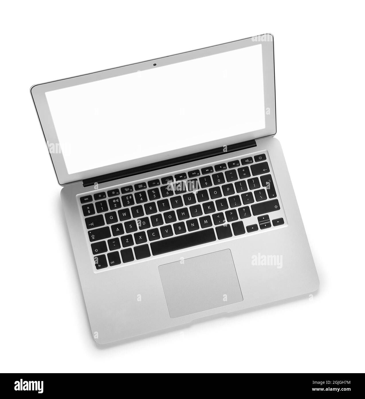 Modern laptop on white background Stock Photo - Alamy