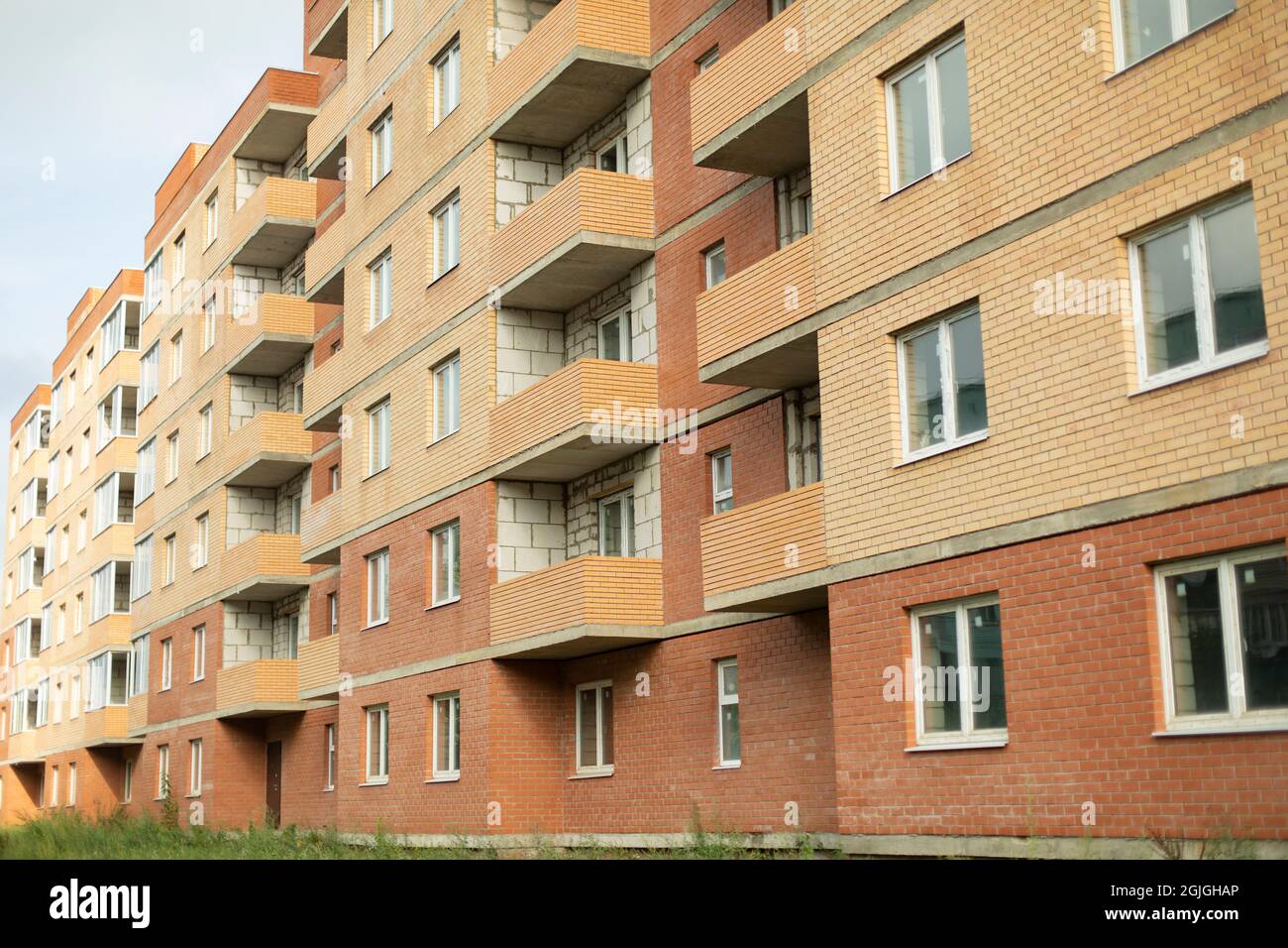 Residential building made of brick. Architecture of modern housing ...