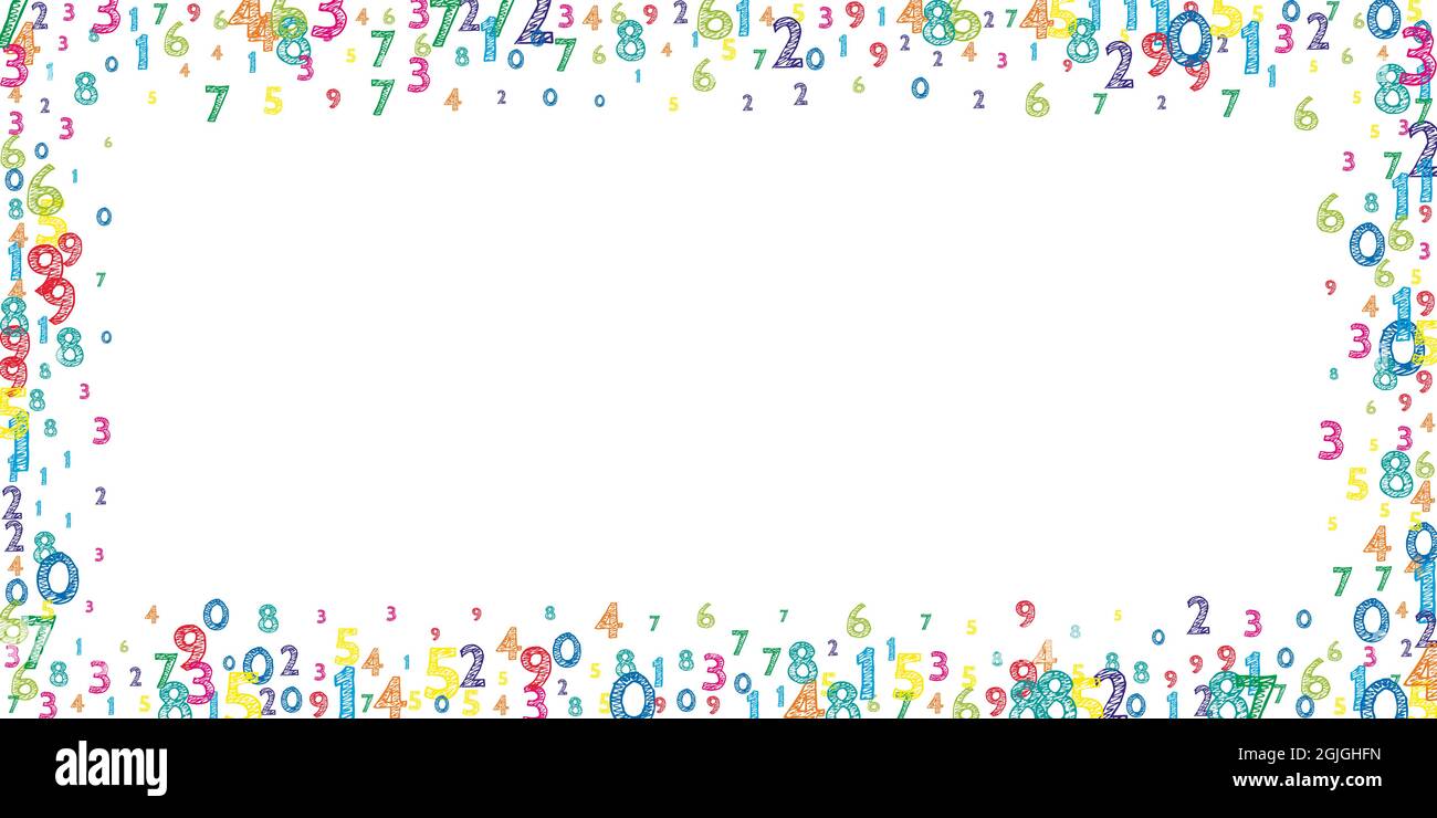 Falling colorful orderly numbers. Math study concept with flying digits ...