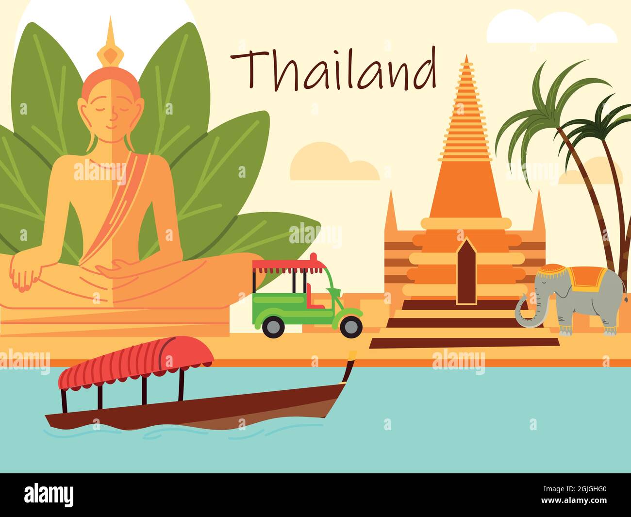 thailand culture scene Stock Vector Image & Art - Alamy