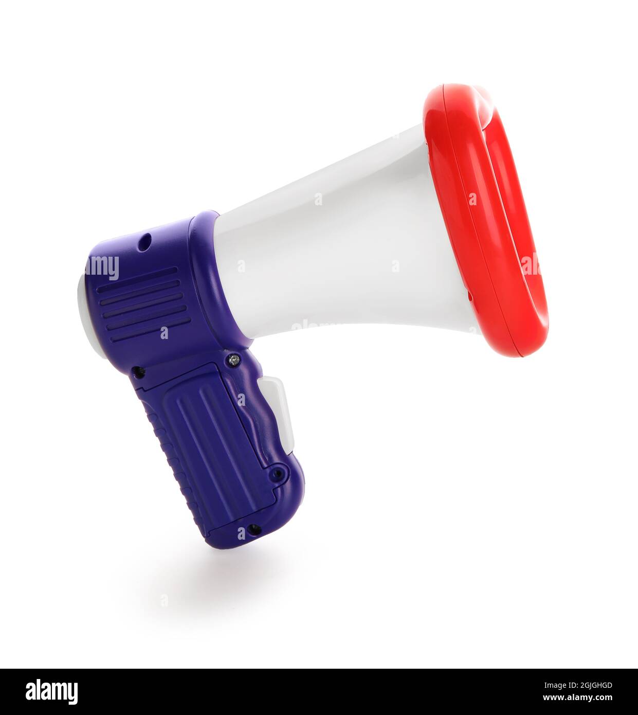 Toy megaphone on white background Stock Photo - Alamy