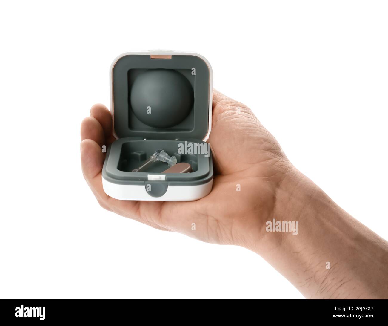 Man holding box hearing hi-res stock photography and images - Alamy