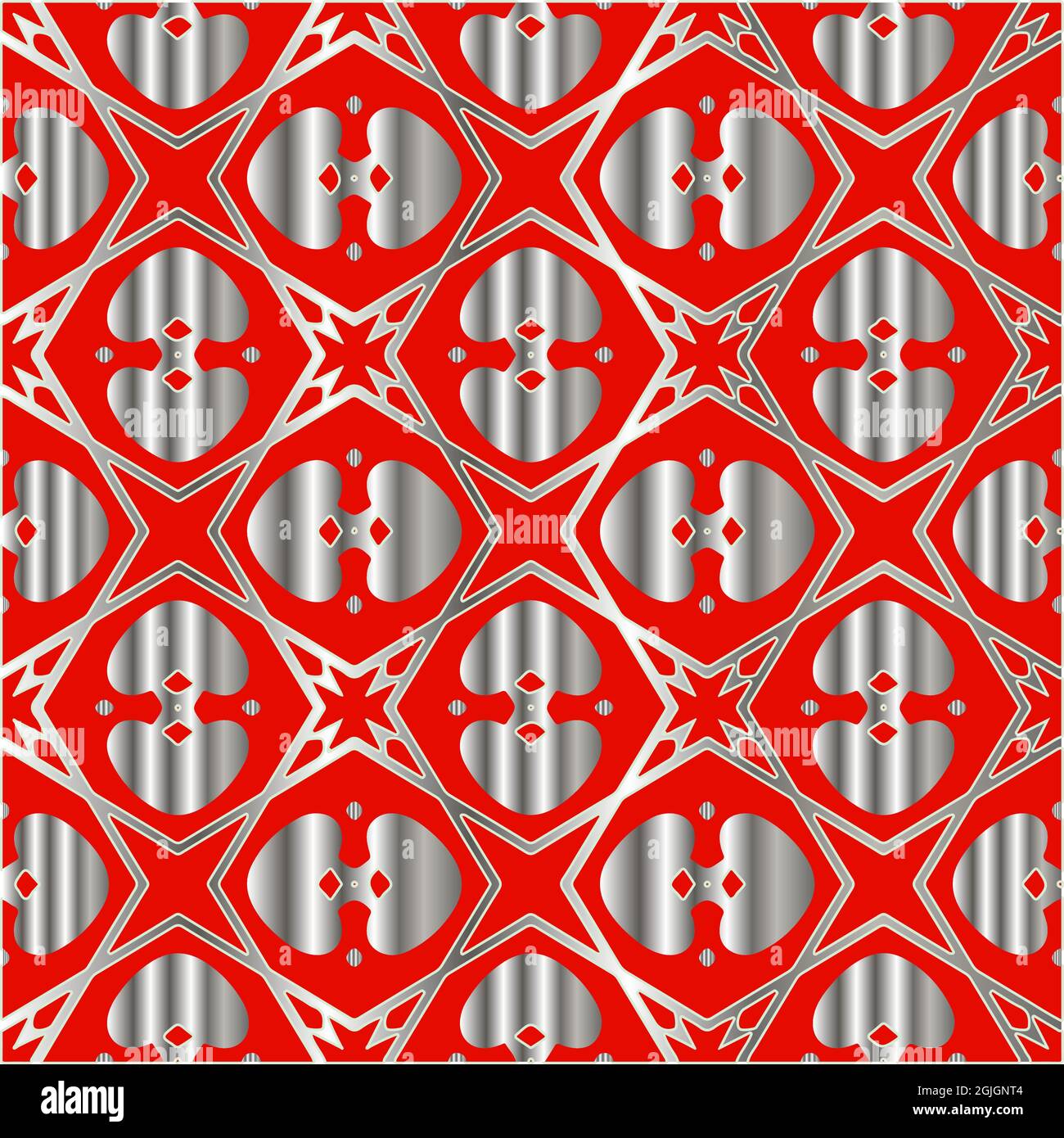 red pattern on a metal background. pattern for fabric, wallpaper ...