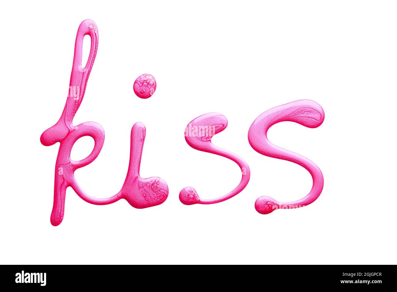 Word KISS written by nail polish on white background Stock Photo - Alamy