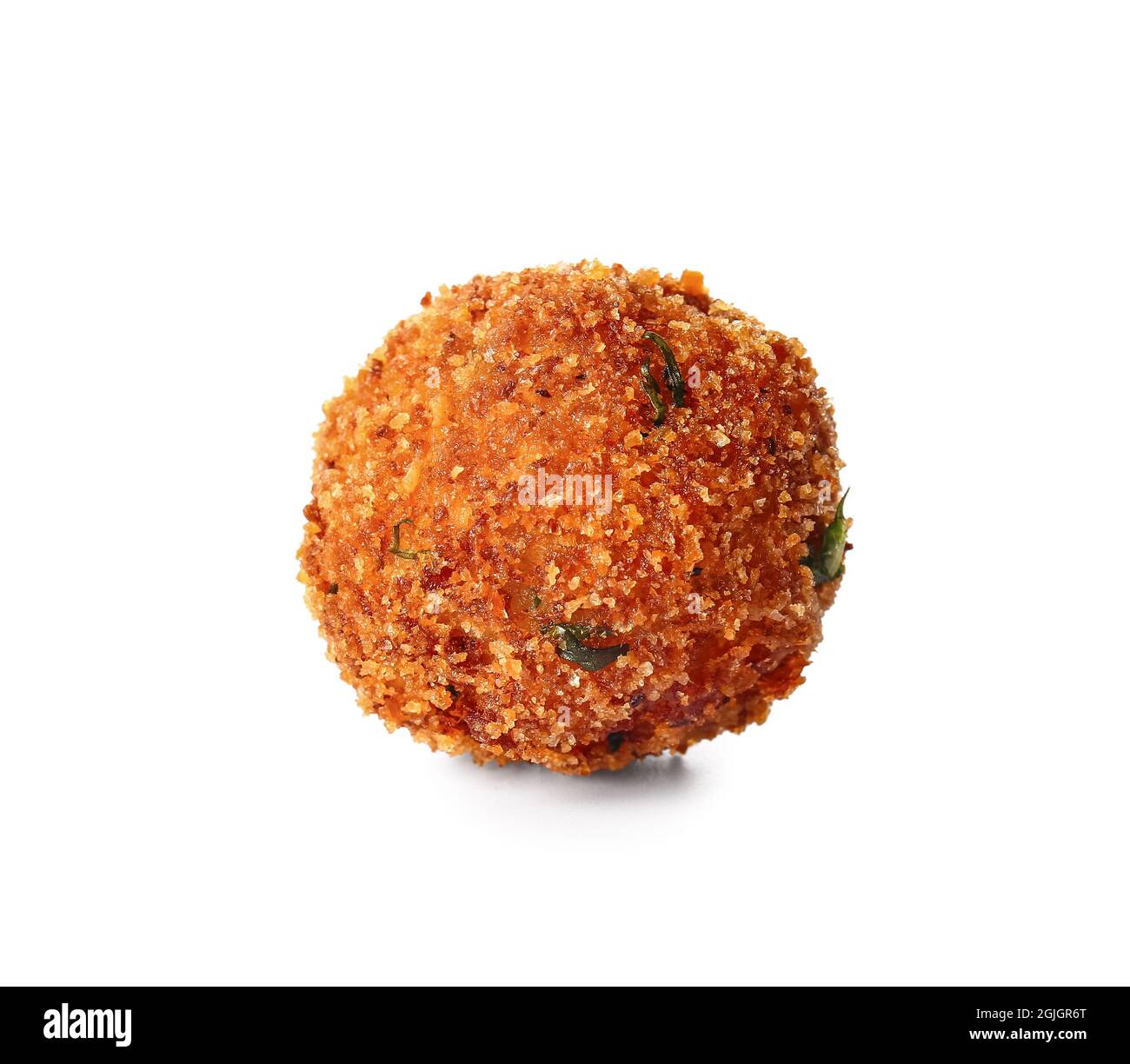 Tasty cod cutlet on white background Stock Photo - Alamy