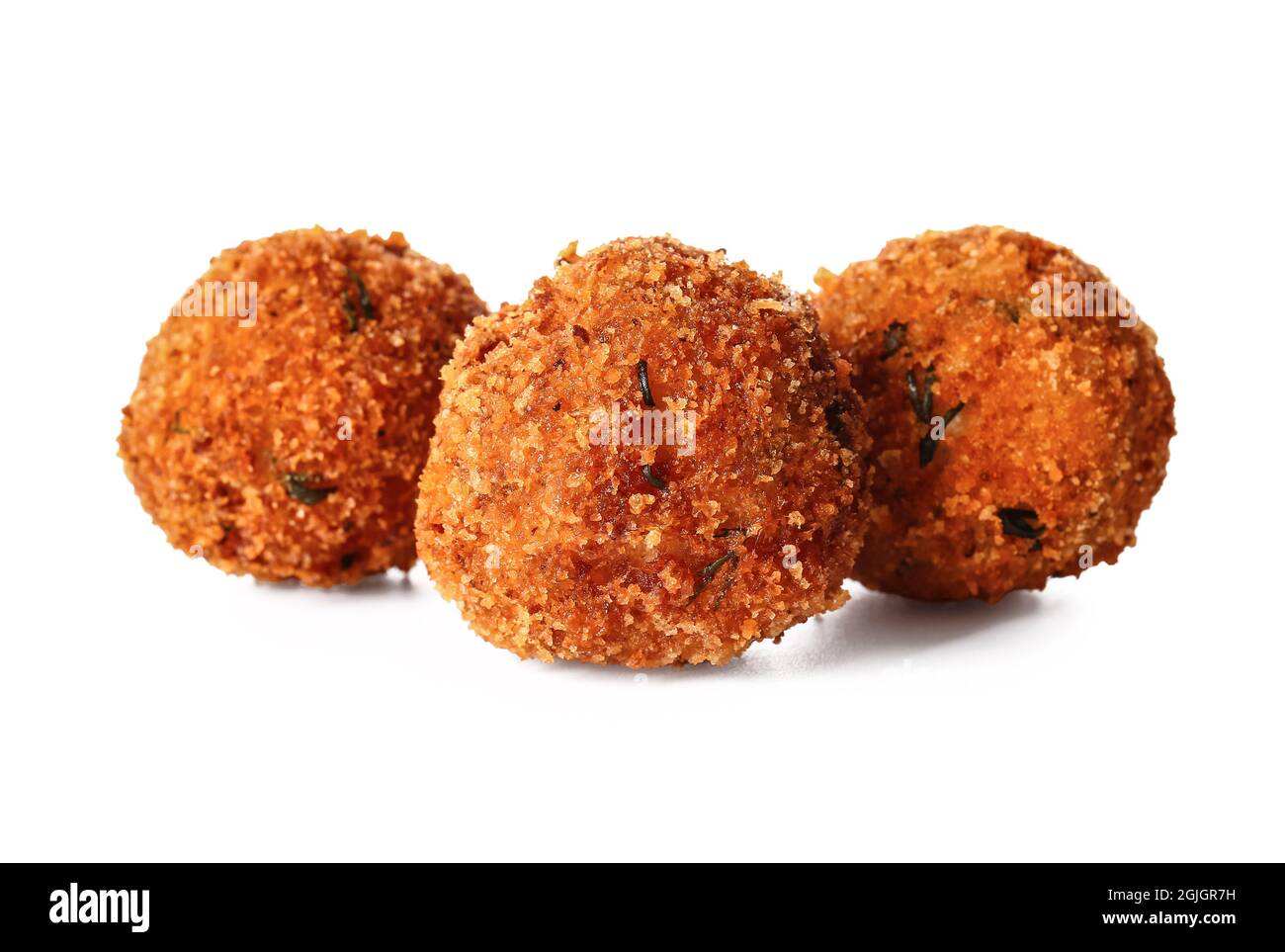 Tasty cod cutlets on white background Stock Photo - Alamy