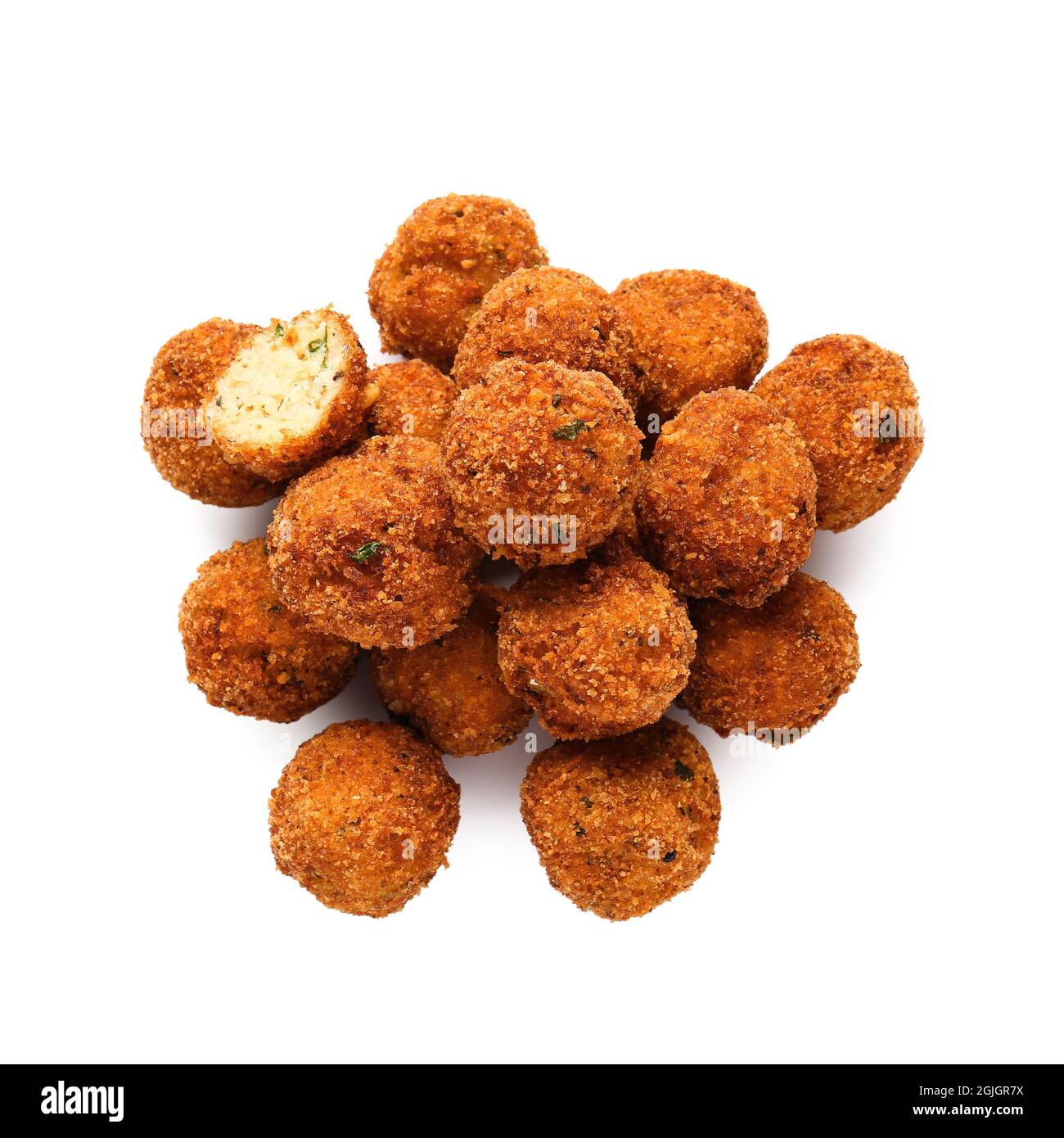 Tasty cod cutlets on white background Stock Photo - Alamy
