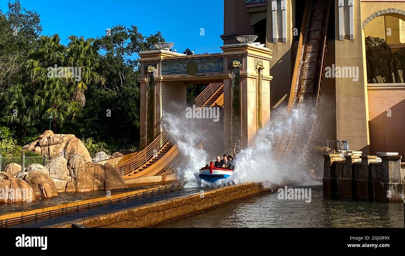 Orlando, FL USA - December 25, 2019: The Journey to Atlantis Roller ...