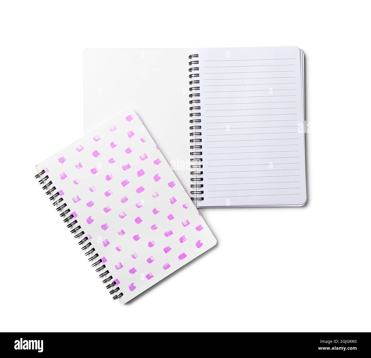 Stylish notebooks on white background Stock Photo - Alamy