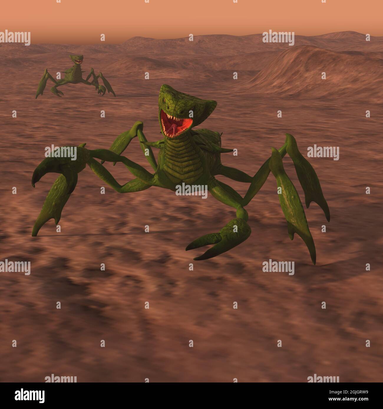 3d-illustration of an isolated alien mantis living on mars Stock Photo ...