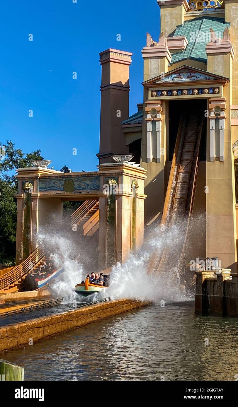 Orlando, FL USA - December 25, 2019: The Journey to Atlantis Roller ...