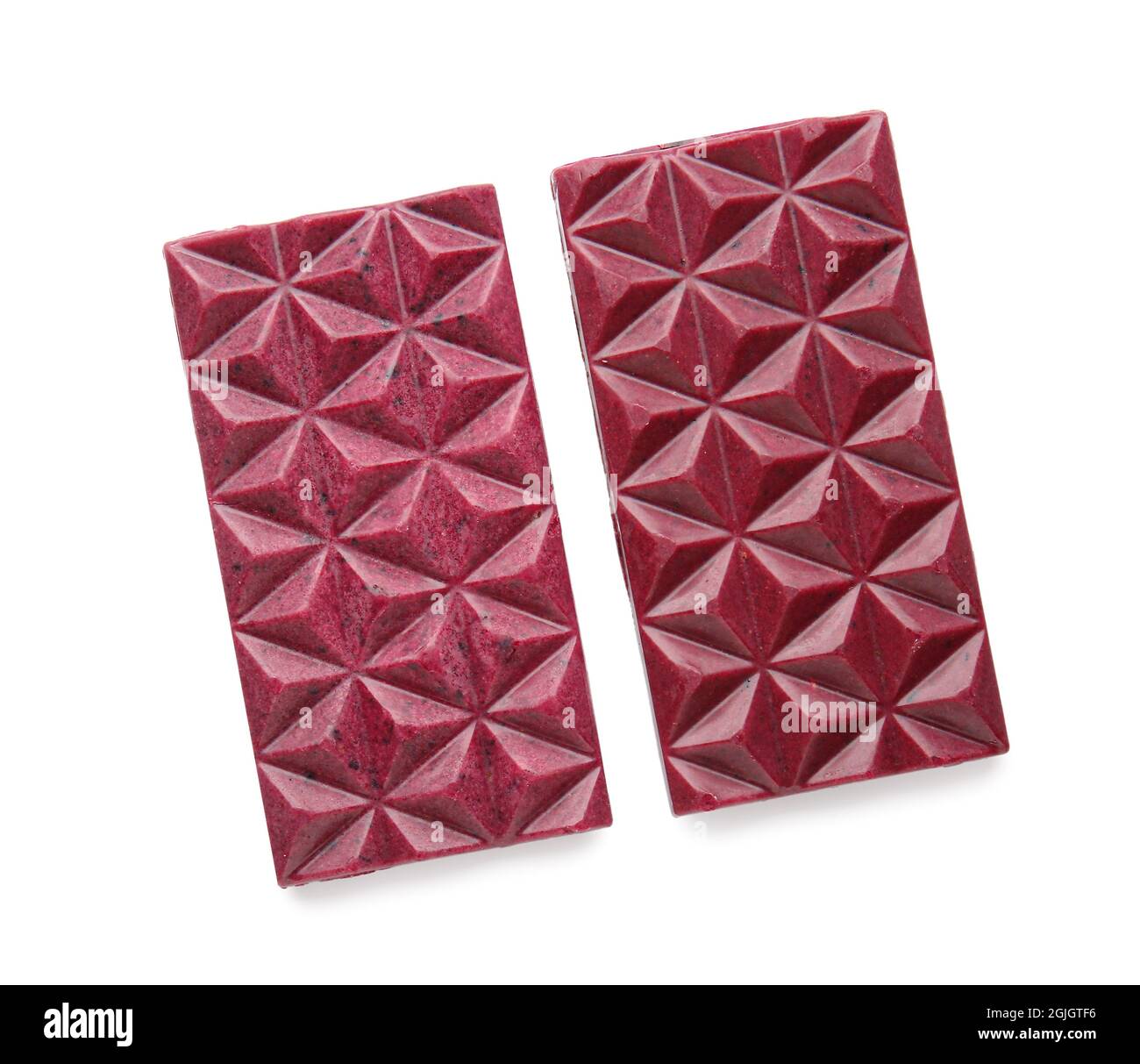 Fruit chocolate bars on white background Stock Photo - Alamy