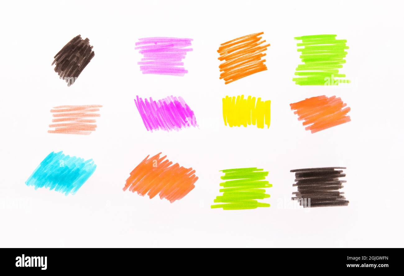Marker drawings on white background Stock Photo - Alamy