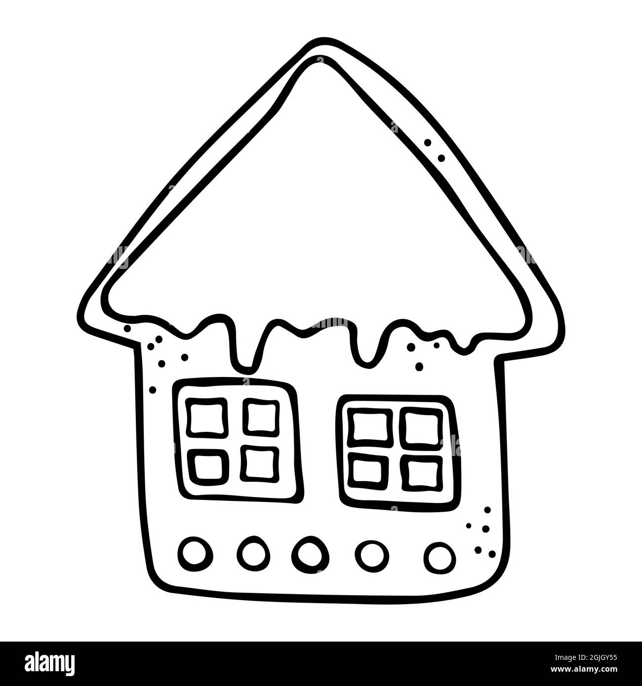 Gingerbread House Clipart Black And White