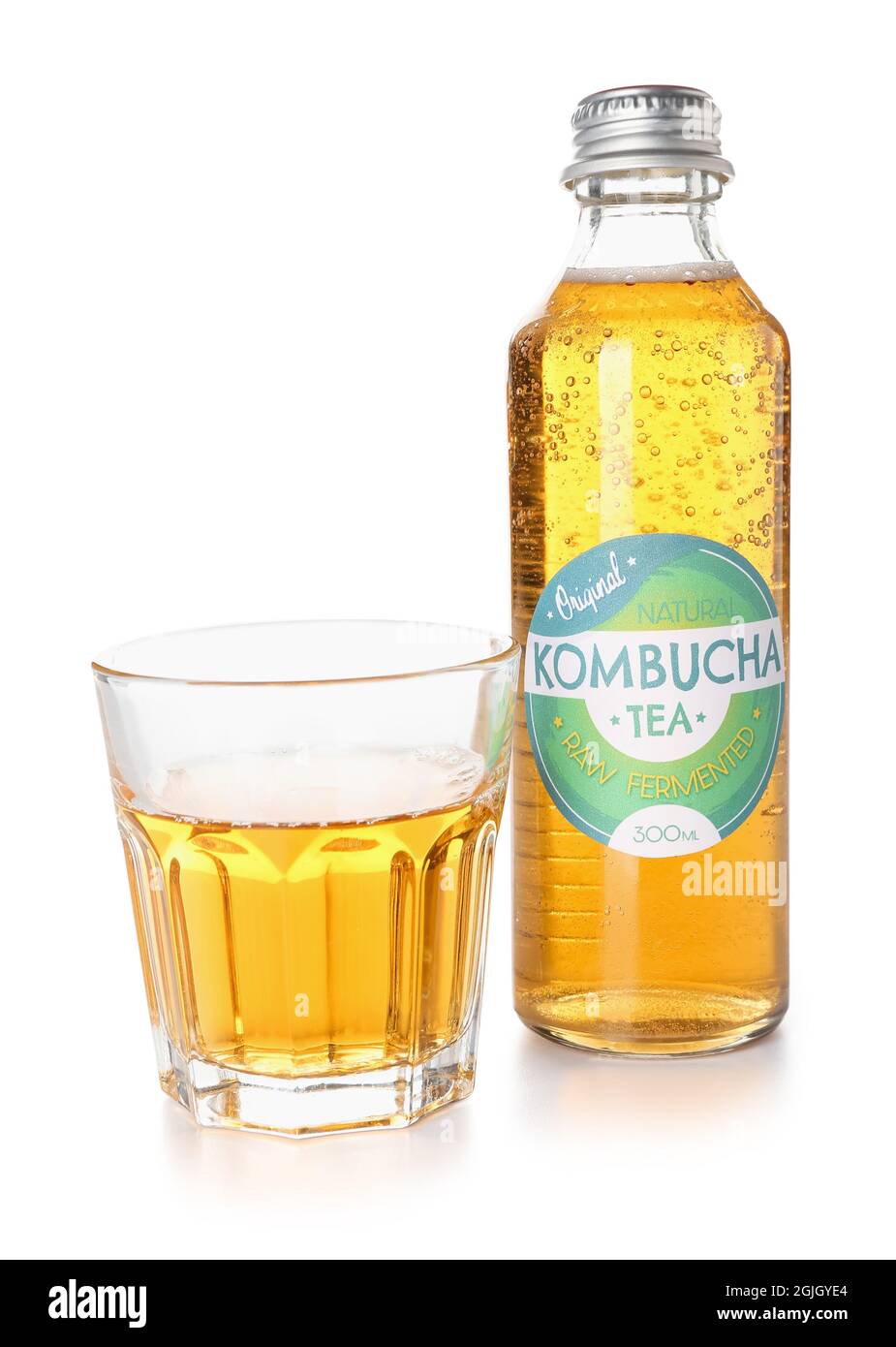 Kombucha tea glass bottle label hi-res stock photography and images - Alamy