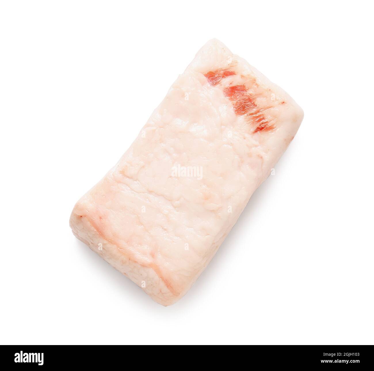 Raw lard on white background Stock Photo - Alamy