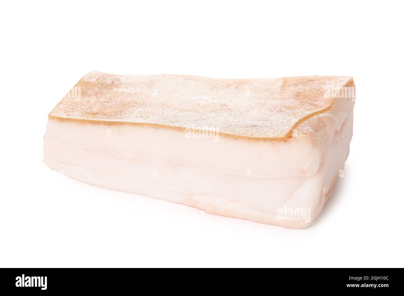 Raw lard on white background Stock Photo - Alamy
