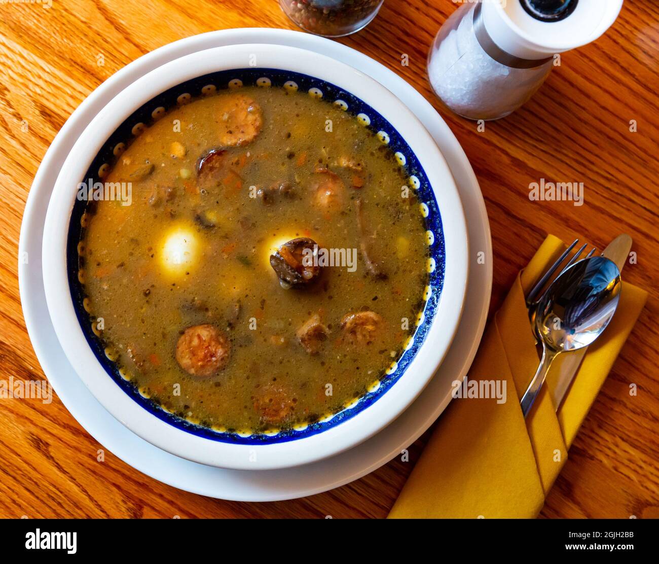 Traditional Polish soup Zurek staropolski Stock Photo - Alamy