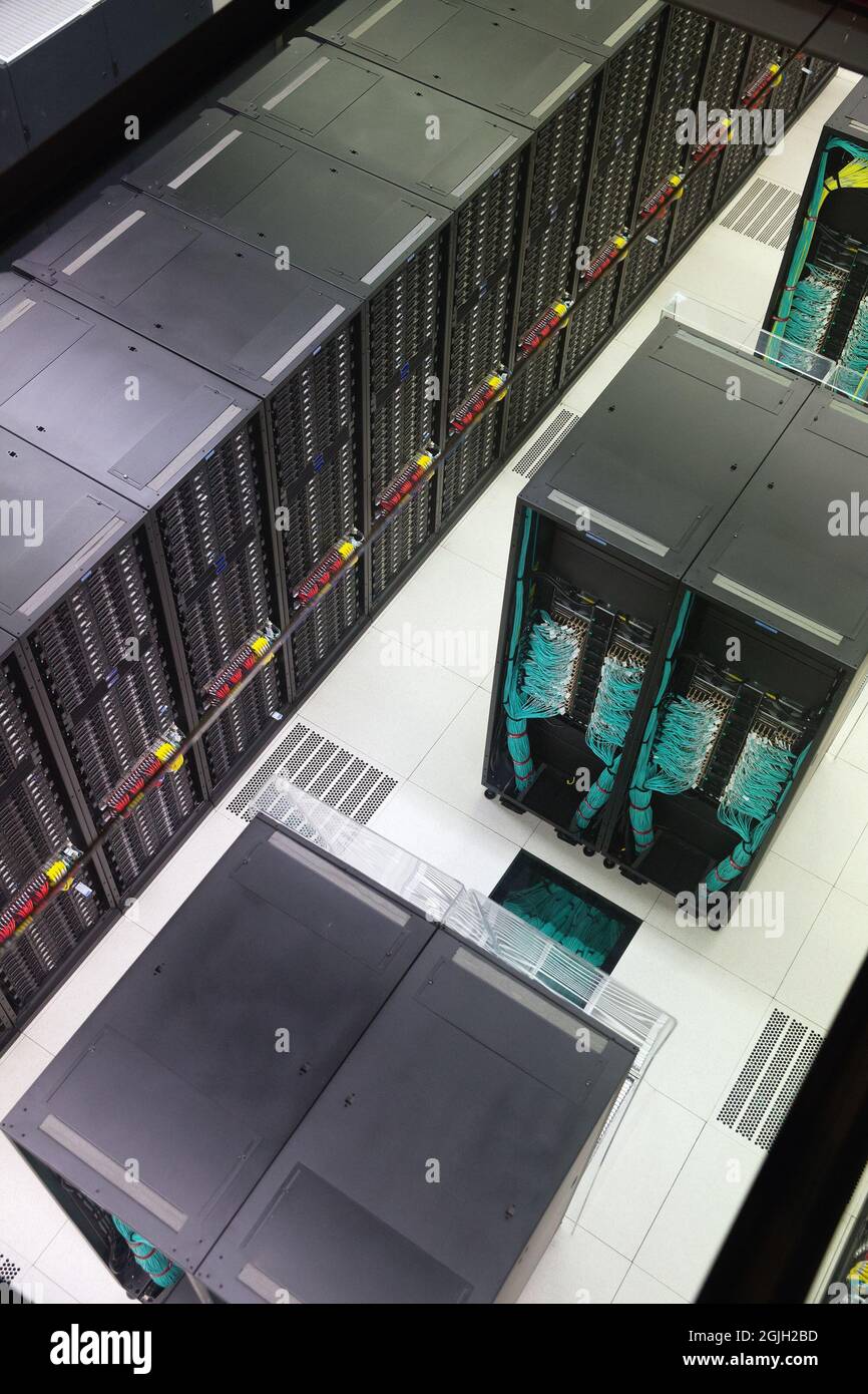 View from above on equipment of data center Stock Photo - Alamy