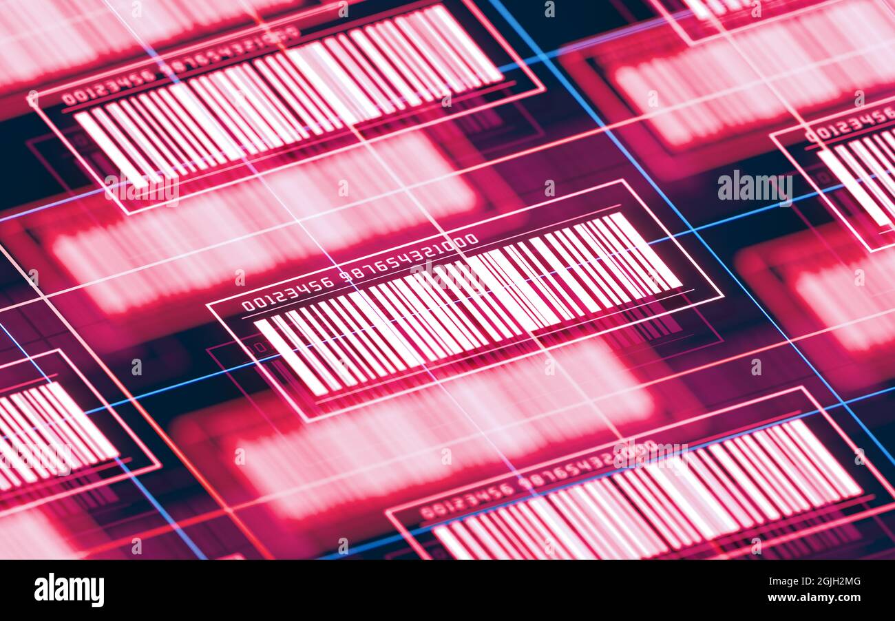 Bar code with black background, 3d rendering. Computer digital drawing ...