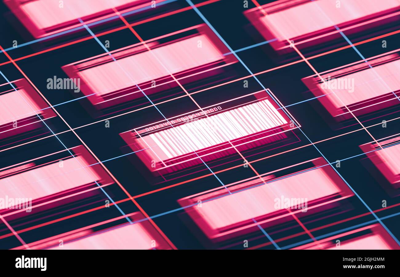 Bar code with black background, 3d rendering. Computer digital drawing ...