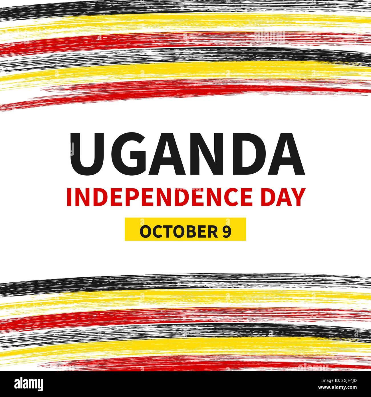 Uganda Independence Day typography poster. National holiday celebrate ...