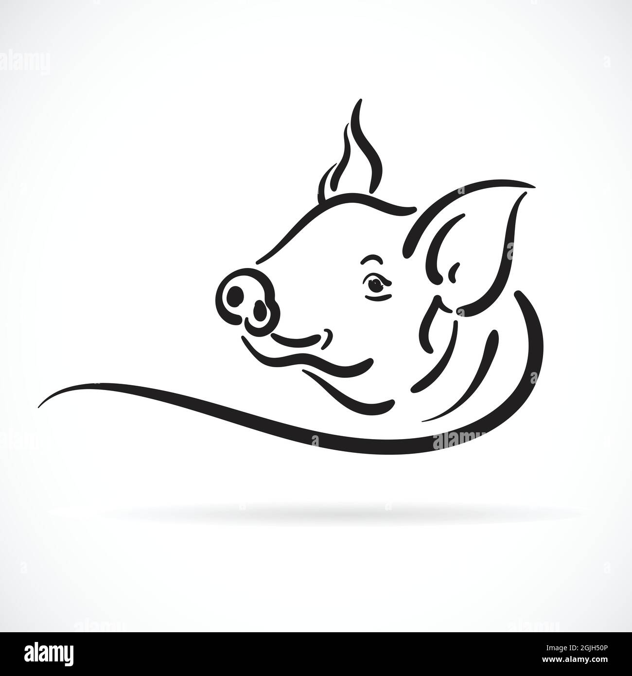 Vector of a pig logo on white background. Easy editable layered vector ...