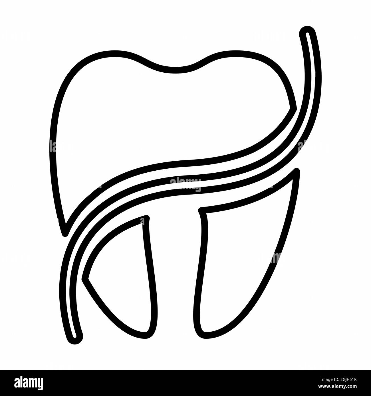 Icon Vector of Dental Floss - Line Style - Simple illustration ...