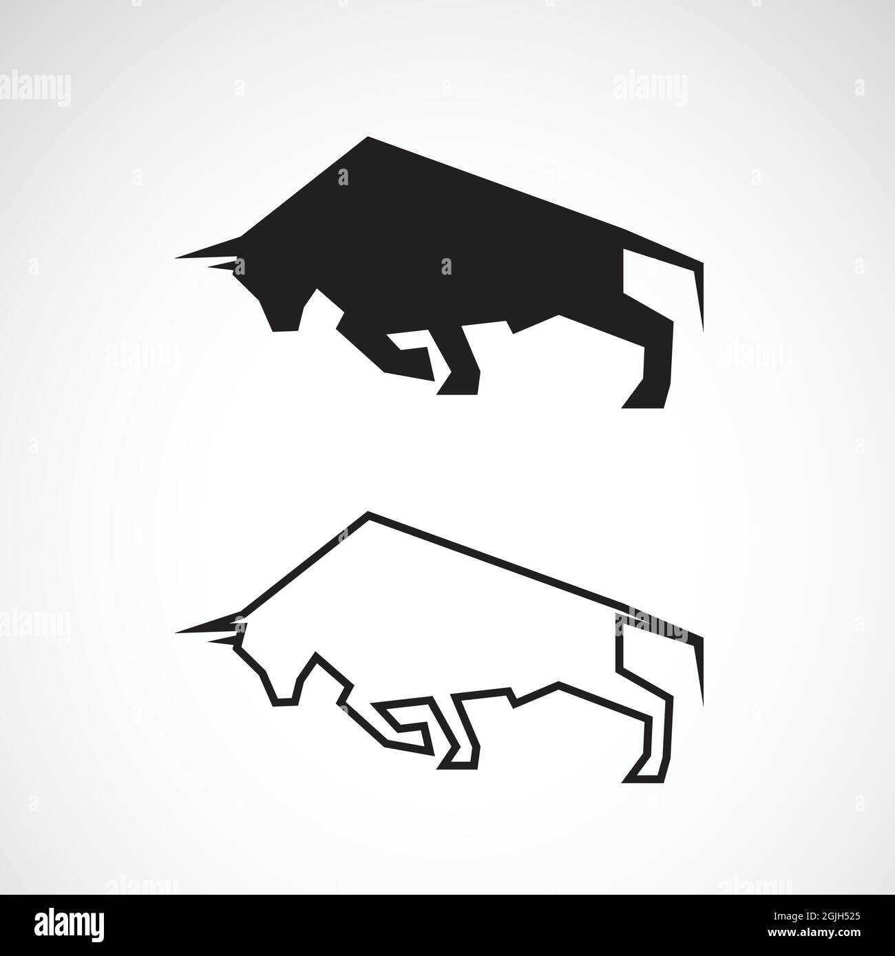 Vector image of bull design on a white background. Easy editable ...