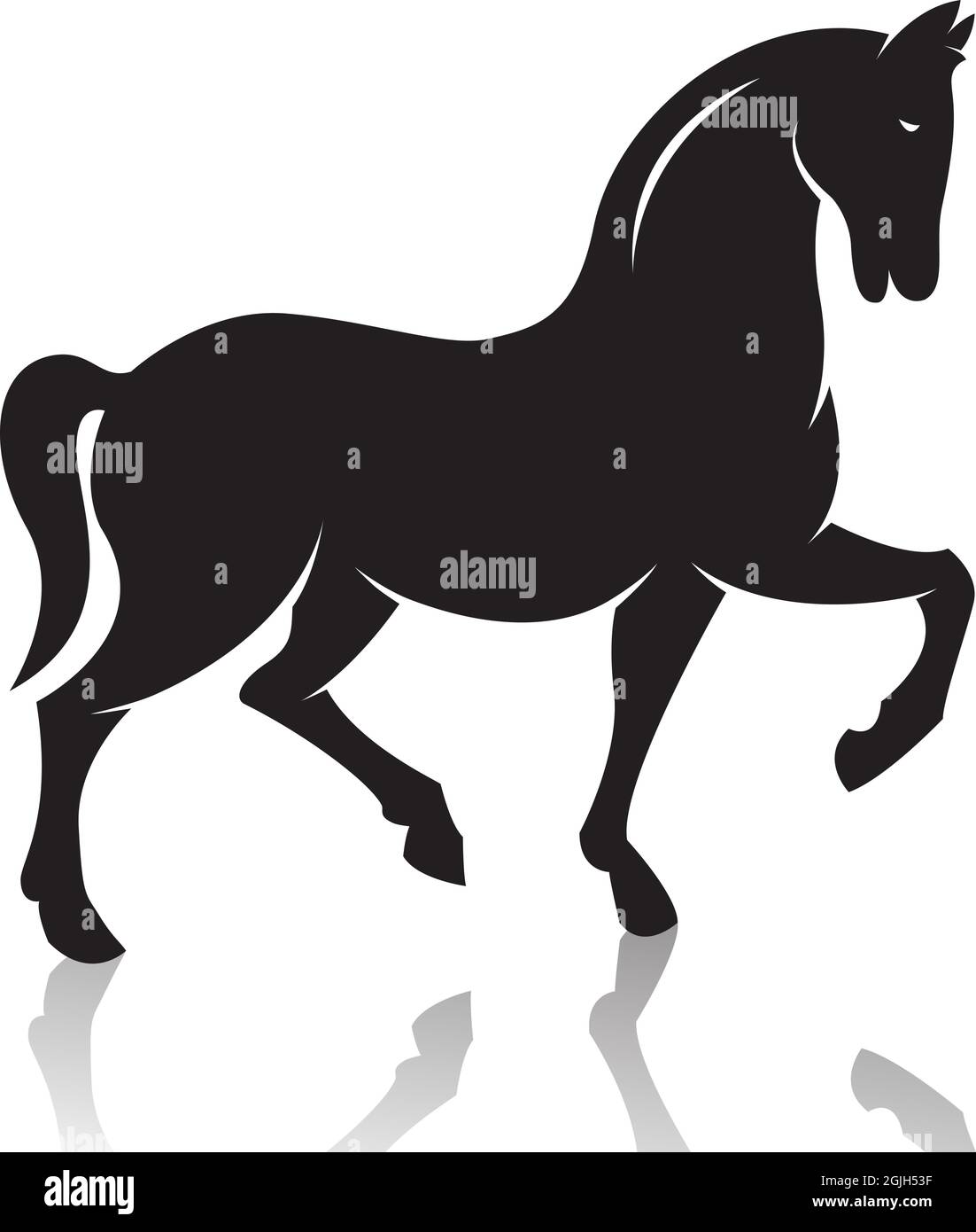 Vector image of a horse on white background. Easy editable layered ...