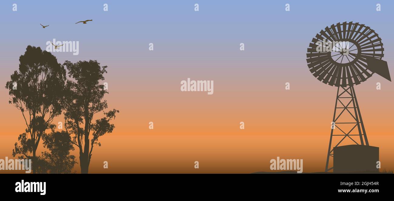 Australian windmill Stock Vector Images - Alamy