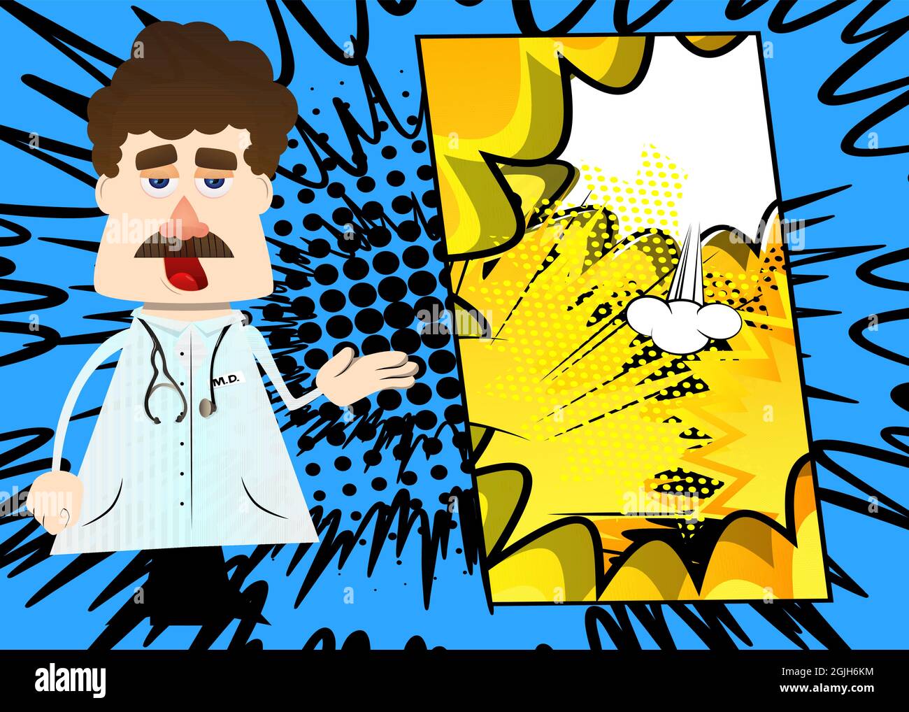 Funny Cartoon Giving Hands Two Animated Characters Joyfully Connect
