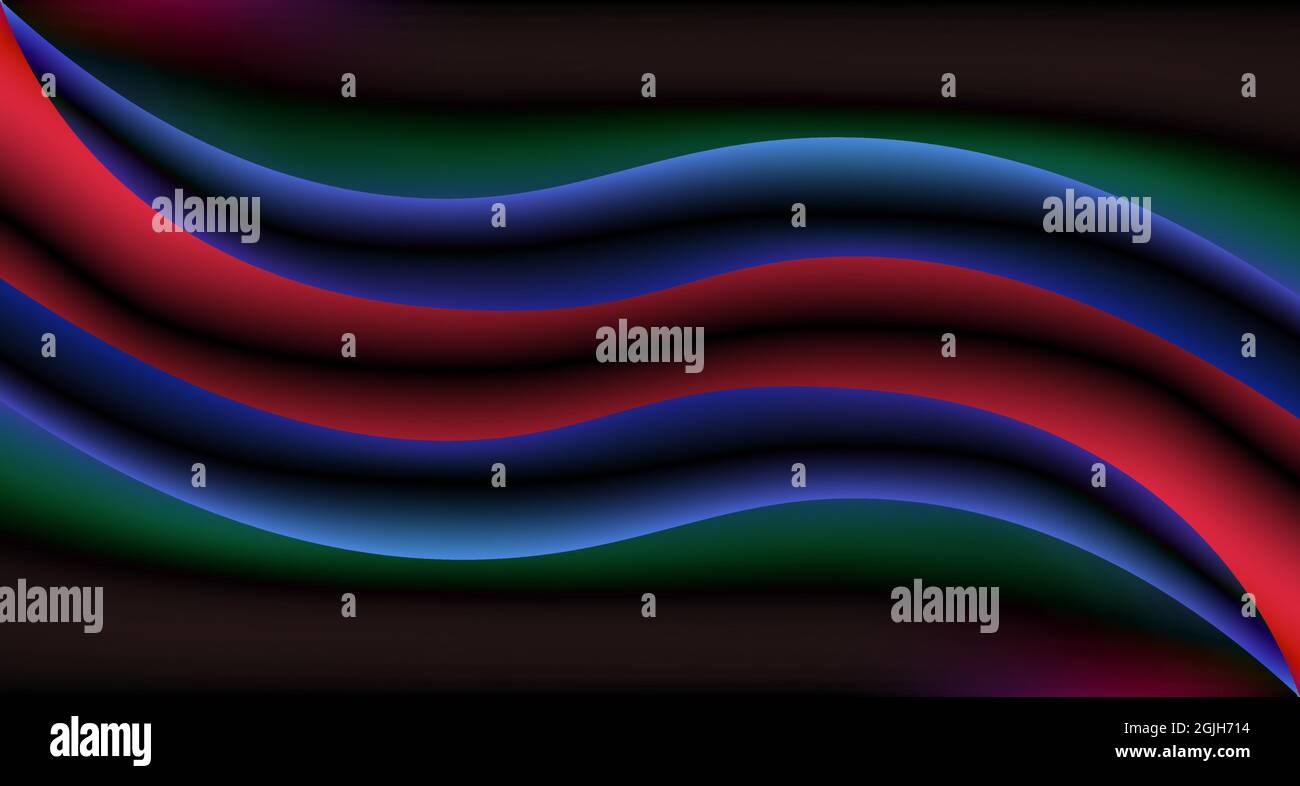 Dark wave with red blue gradient light effect. Retro futuristic fluid ...