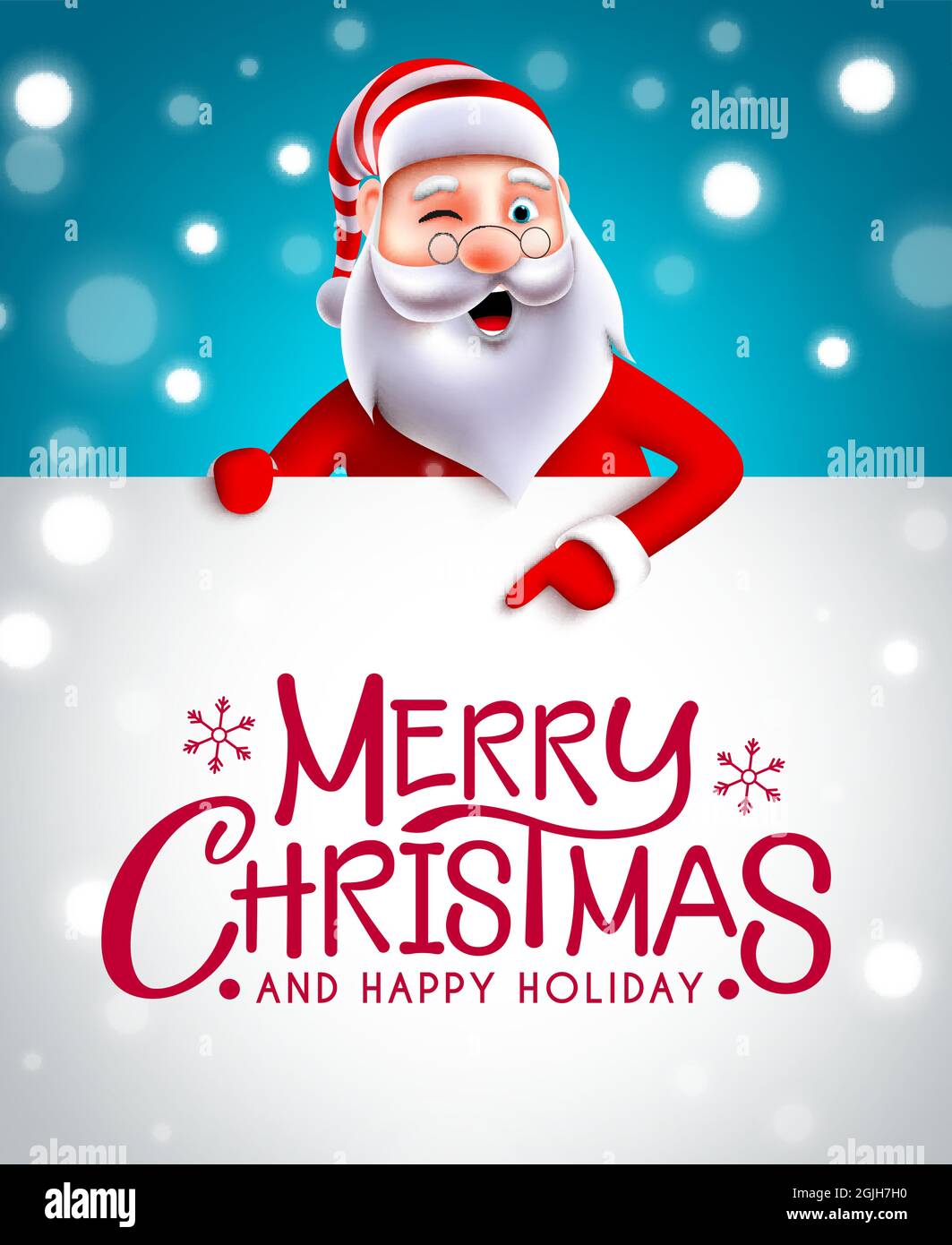 Christmas santa greeting vector template design. Merry christmas text ...
