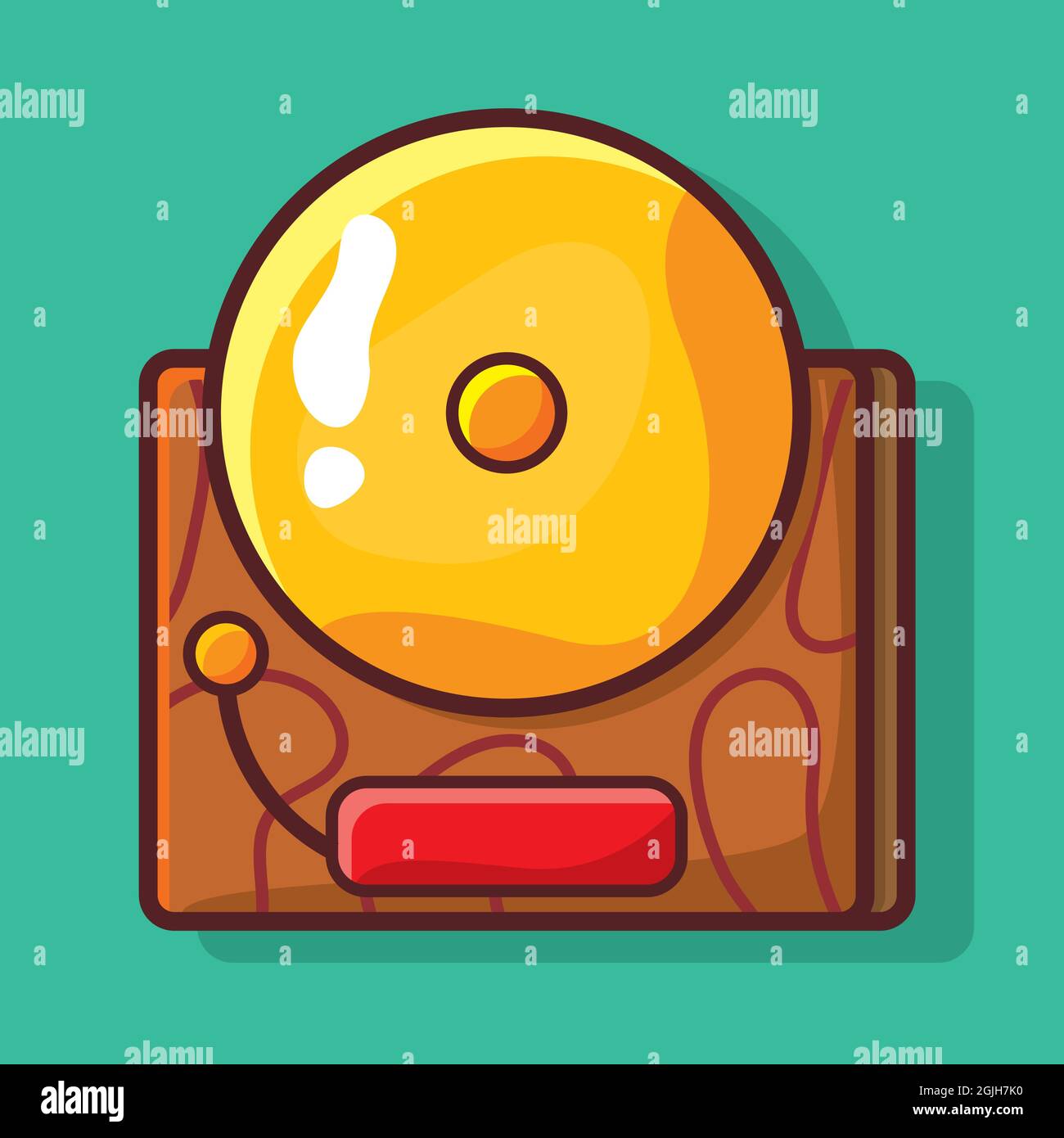 school bell isolated cartoon vector illustration in flat style Stock ...