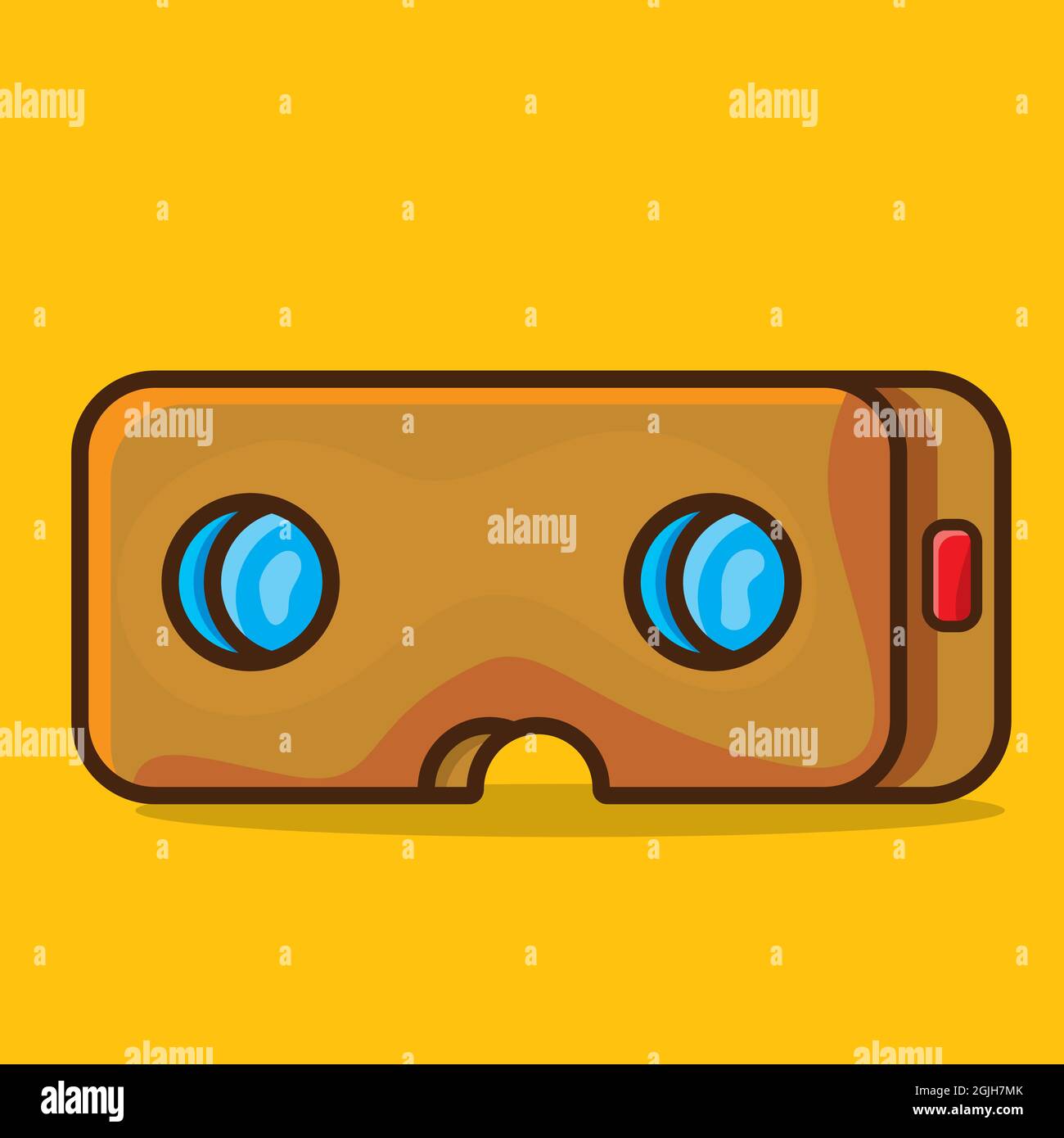 cardboard vr isolated cartoon vector illustration in flat style Stock ...