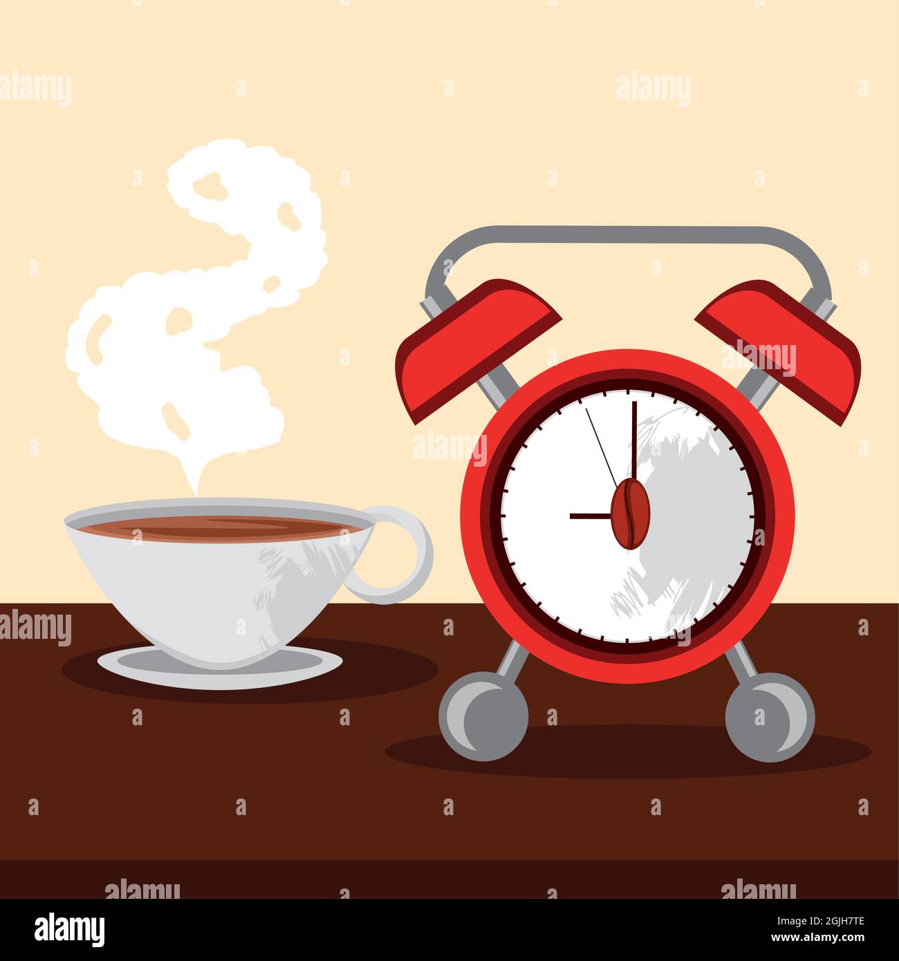 poster with coffee time alarm Stock Vector Image & Art - Alamy