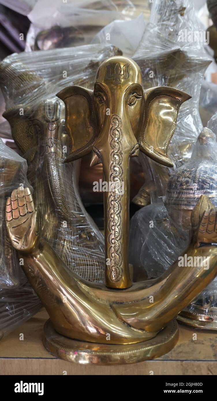 Indian Hindu God Lord Ganesha Statue, Coated with color and sold for ...