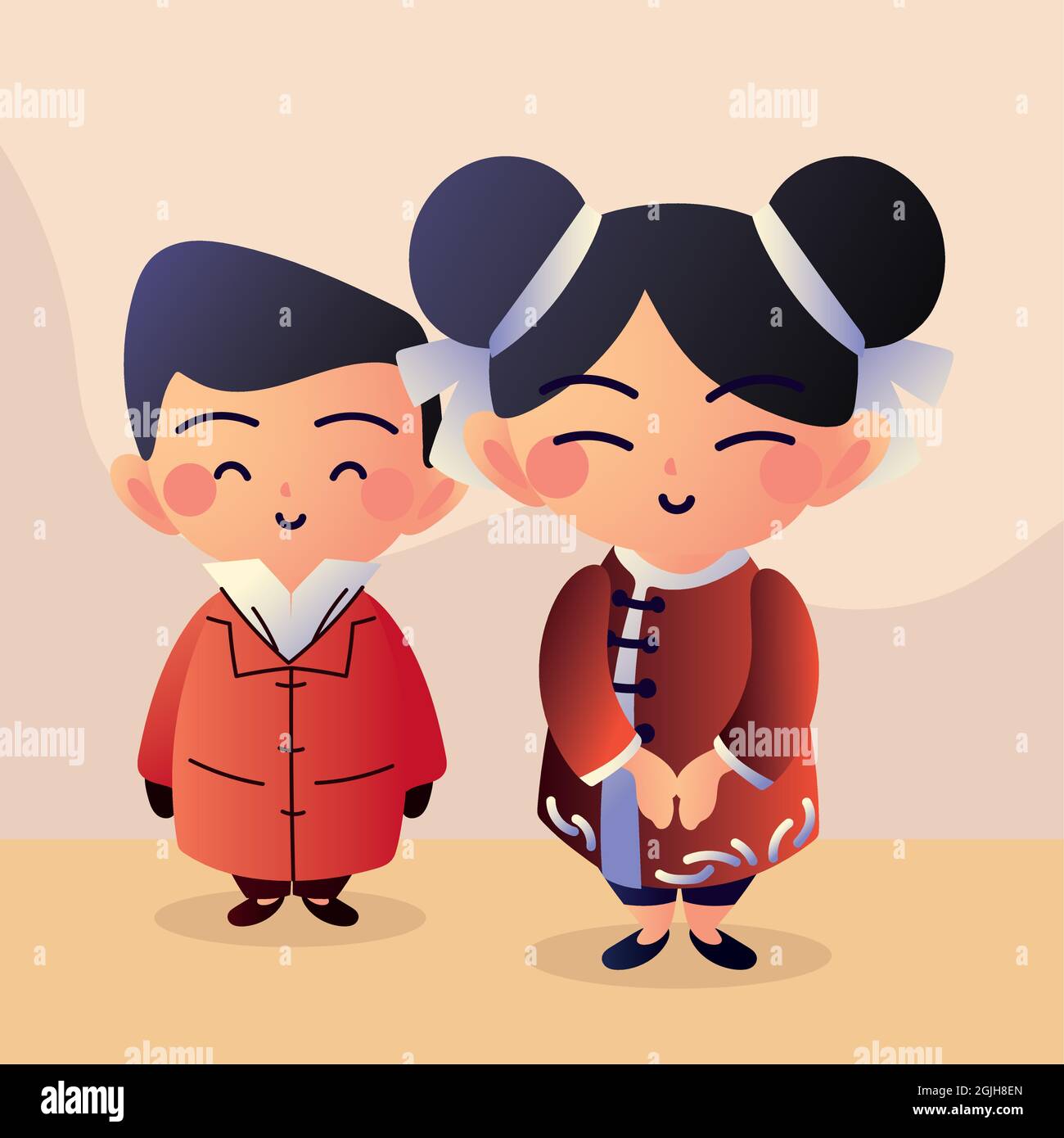asian couple smiling Stock Vector Image & Art - Alamy