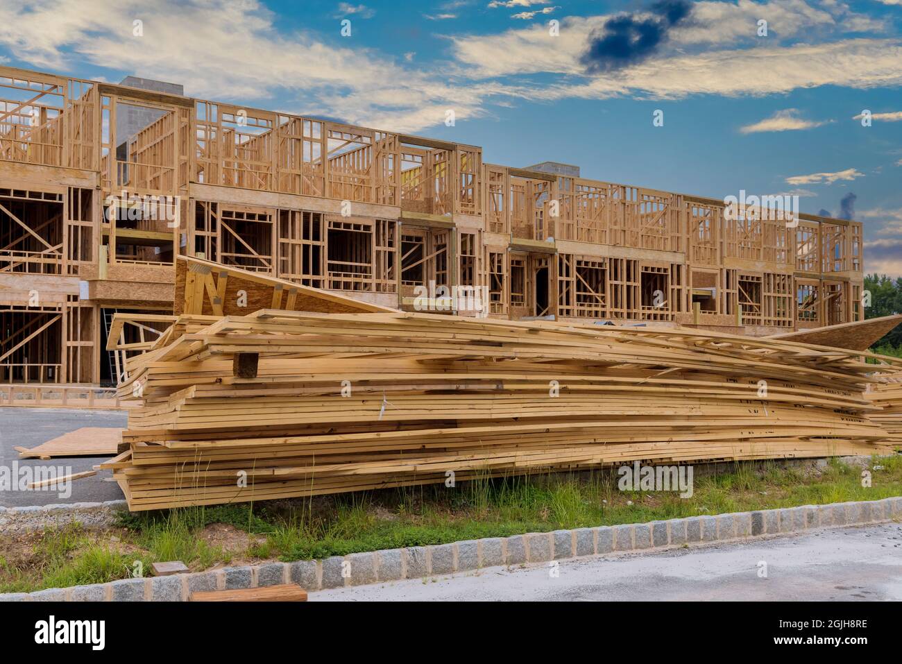 Stack of group in new construction materials for buildings Stock Photo ...