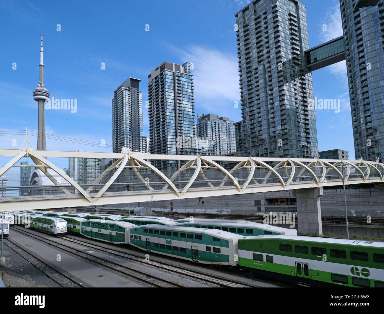 Toronto, Canada - September 3, 2021: Pedestrian bridge named Puente de ...