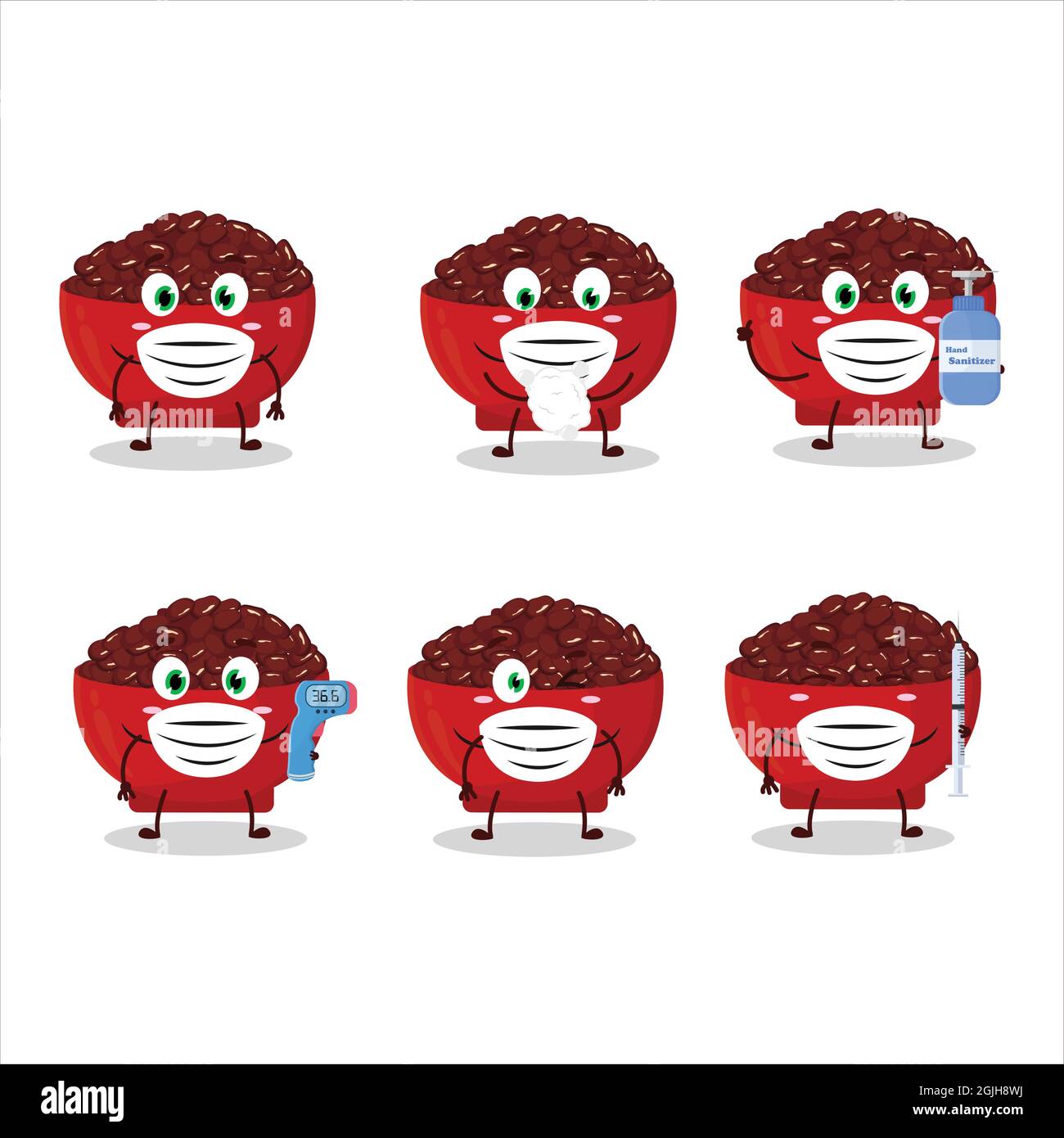 A picture of adzuki beans cartoon design style keep staying healthy ...